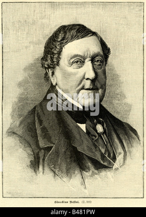 Portrait of the composer Gioachino Antonio Rossini (1792-1868), 1836 ...