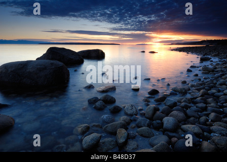 Sunset on Sunshine Coast at Powell River, British Columbia, Canada ...