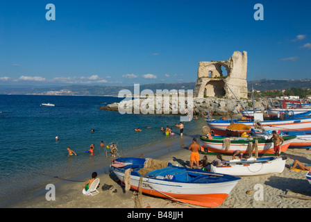 Locals enjoying the beach Briatico Calabria Italy Stock Photo - Alamy