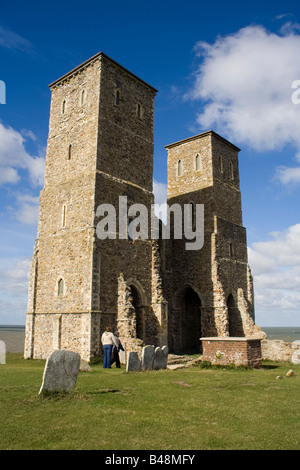 The Reculver Towers and Roman Fort, Reculver village, Herne Bay, Kent ...