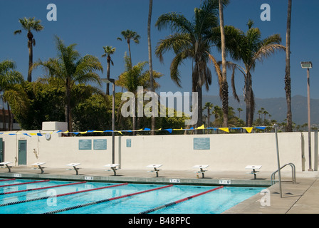 Los Banos del Mar swimming pool in Santa Barbara California Stock Photo ...
