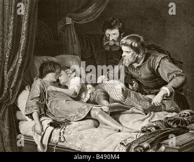 The murder of the Princes in the Tower Stock Photo - Alamy
