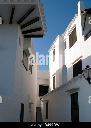 The quaint old fishing village of Binibeca Vell Menorca Spain Stock ...