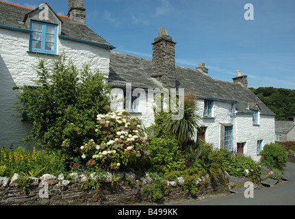 UK Cornwall Boscastle Upper Town High Street the Napoleon Inn Stock ...
