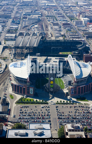 aerial view of Safeco Field stadium, Seattle, Washington State, USA ...