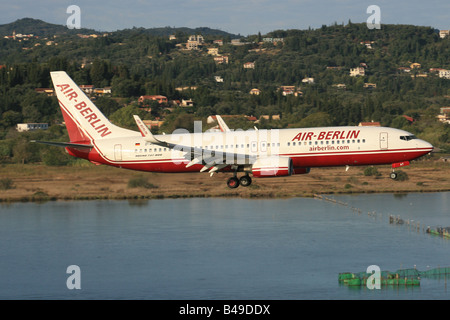 Air Berlin Boeing 737-800 interior taking off with passengers seated ...