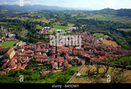 Aerial view of gavi piemonte italy, seen from military fort Stock Photo ...