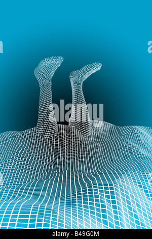 Wireframe feet upside down Stock Photo - Alamy