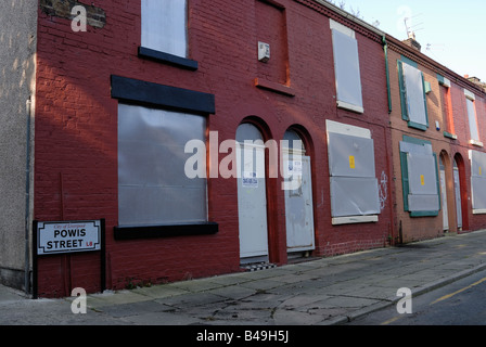Powis Street in the Welsh Streets area of Liverpool where houses have ...
