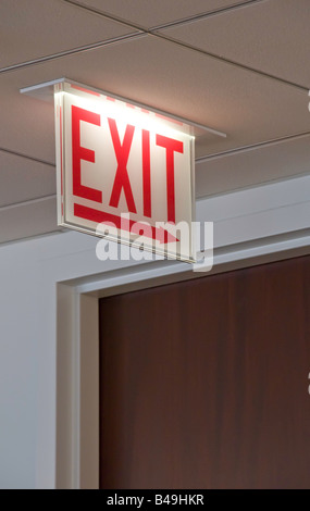 Emergency Exit Lighted Sign Stock Photo - Alamy