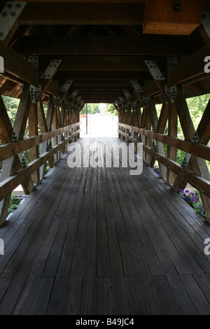Covered bridge at the Naperville Riverwalk, Naperville Park District ...
