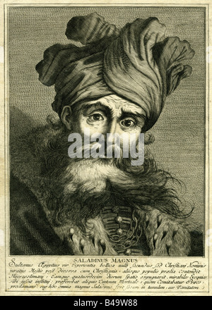 Saladin, Salah ad-Din or Saladin (1137 – 1193), first sultan of Egypt ...