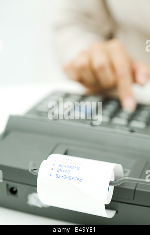 Adding machine print out Stock Photo - Alamy