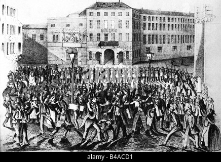 Revolution 1848 - 1849, Germany, Dresden May Uprising, 3.- 9.5.1849 ...