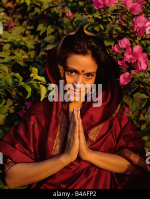 Asia, India, Mumbai, model released portrait of a beautiful smiling ...