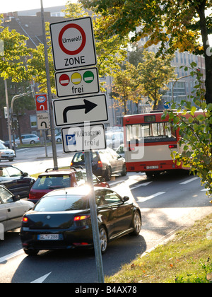 umwelt zone environmental area signs signage at the edge of the Cologne ...