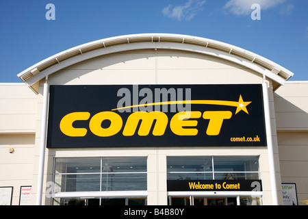 Sign above entrance to COMET electrical appliances superstore, England ...