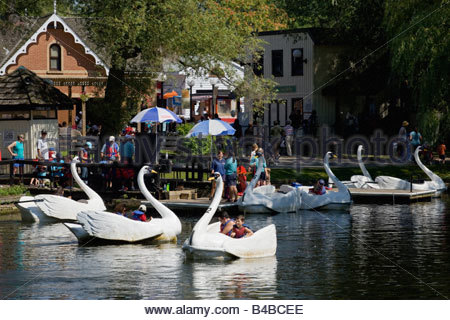 Amusement Park - swan ride in a lake Photographed at the Superland ...