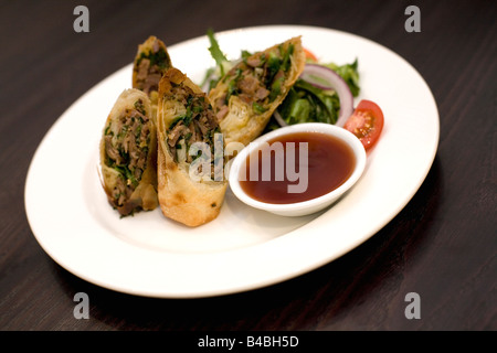 Roasted duck rolls Stock Photo - Alamy