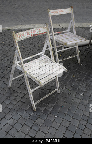 Wooden folding chairs, a free seat on the market square in Jena wooden ...