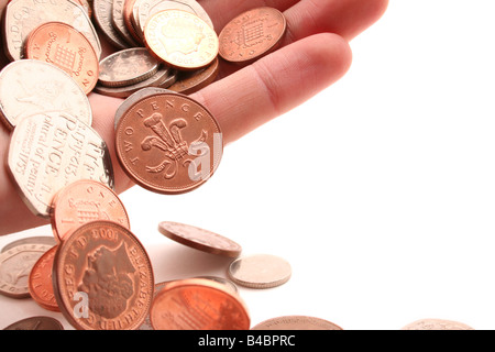 Hand drop a coin with money coin stack growing for business. financial ...