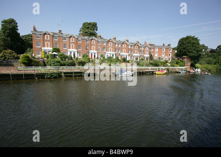 Houses on the banks of the River Dee in Chester, England Stock Photo ...