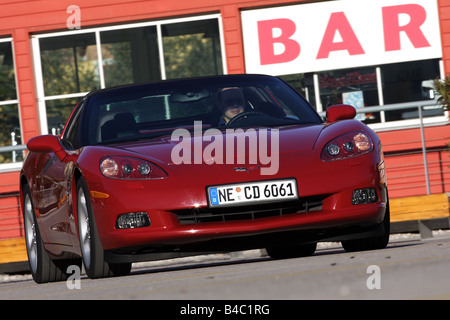 Car, Corvette C6, model year 2004-, roadster, Convertible, red, open ...