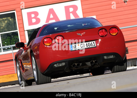 Car, Corvette C6, model year 2004-, roadster, Convertible, red, open ...