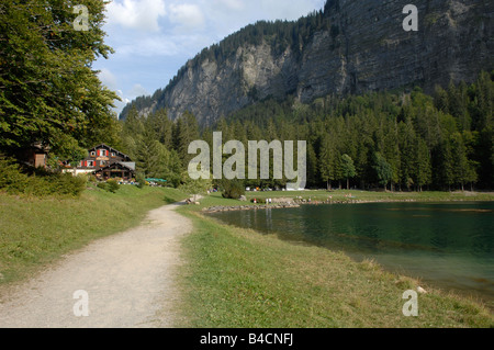 Lake Lac de Montriond French Alps Stock Photo - Alamy