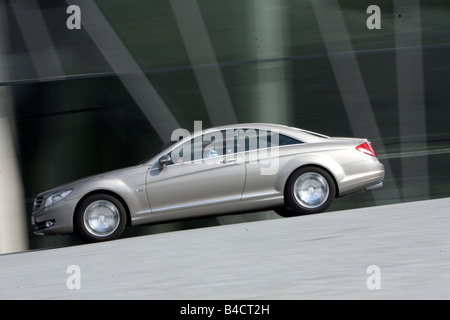 Mercedes CL 600, model year 2006-, silver, driving, diagonal from the ...