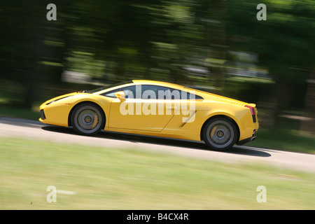 Lamborghini Gallardo, model year 2005-, yellow, driving, diagonal from ...