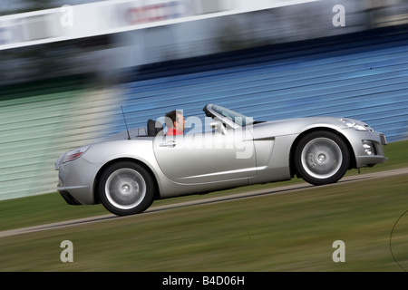 Opel GT, model year 2007-, silver, driving, diagonal from the front ...