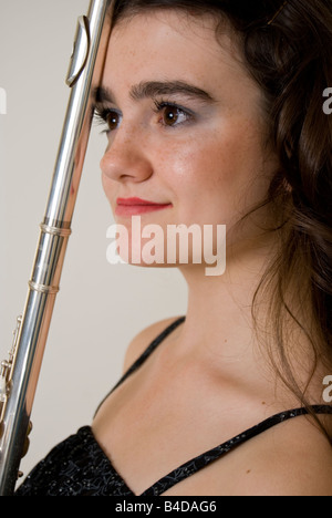 flute player and music notes Stock Photo - Alamy