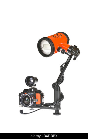 A Nikonos V underwater camera set up with 35mm lens, close up kit ...