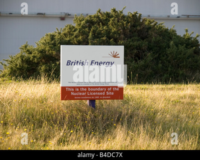 A British Energy sign showing the boundary of the Nuclear Licensed Site ...