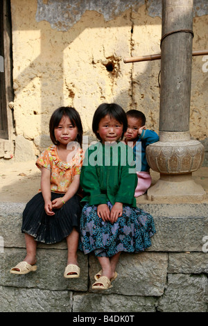 White Hmong children at the village of Pho Bang, Sung La, Vietnam Stock ...