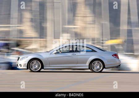 Mercedes CL 65 AMG, model year 2008-, silver, driving, side view ...