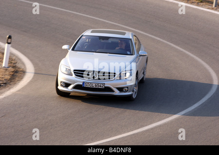 Mercedes CL 65 AMG, model year 2008-, silver, driving, diagonal from ...