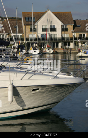 City of Portsmouth, England. Sail and power boats berthed at Port ...