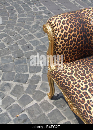 close up detail of expensive leopard skin sofa chair Stock Photo - Alamy