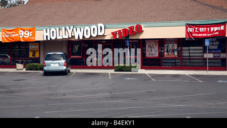 A Hollywood Video movie rental store advertises a going out of business ...
