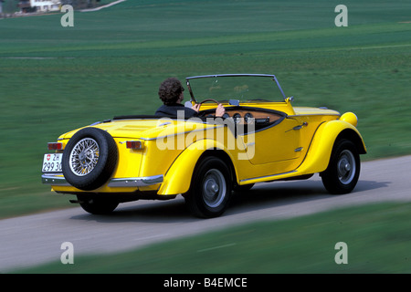 Car, Siata Spring convertible, model year 1968-1970, yellow, vintage ...