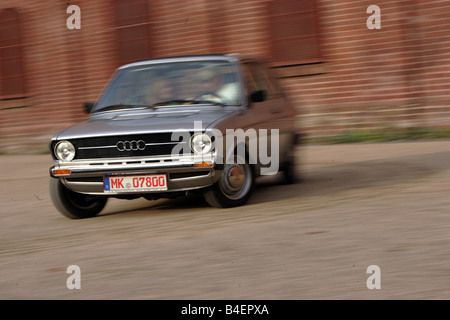 Car, Audi 50, model year 1974-1978, silver, old car, 1970s, seventies ...