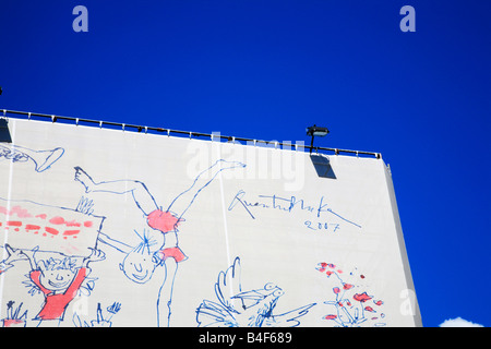 Quentin Blake Mural on a development at St Pancras London England Stock ...