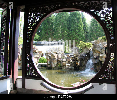 View of a Chinese gazebo in the garden of Howqua, Garden of How Qua ...