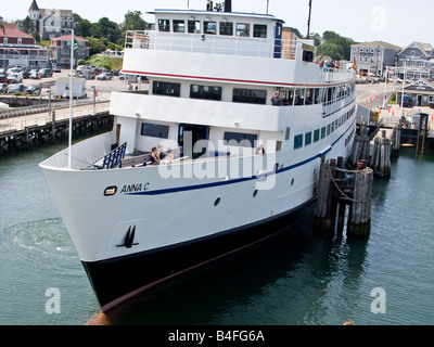 The Point Judith to Block Island ferry docks at the old harbor ...
