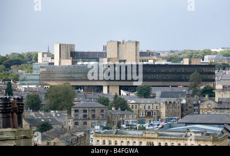 Halifax Building Society with head office in background Stock Photo - Alamy