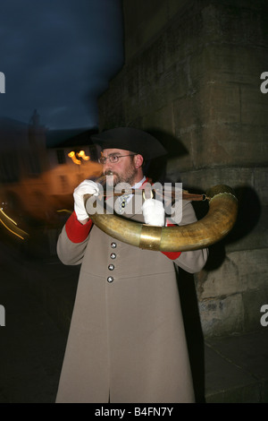 Ripon - Yorkshire. An ancient custom is the blowing of the mayors horn ...