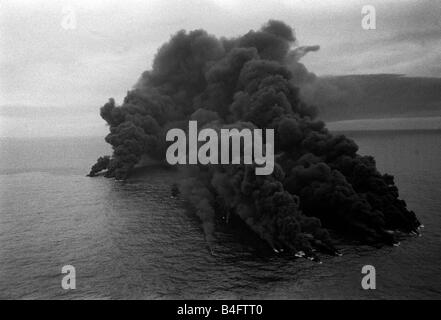 The Torrey Canyon a Crude Oil tanker which sank off the shores of Stock ...