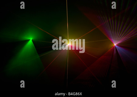 Multi colored laser lights Stock Photo - Alamy